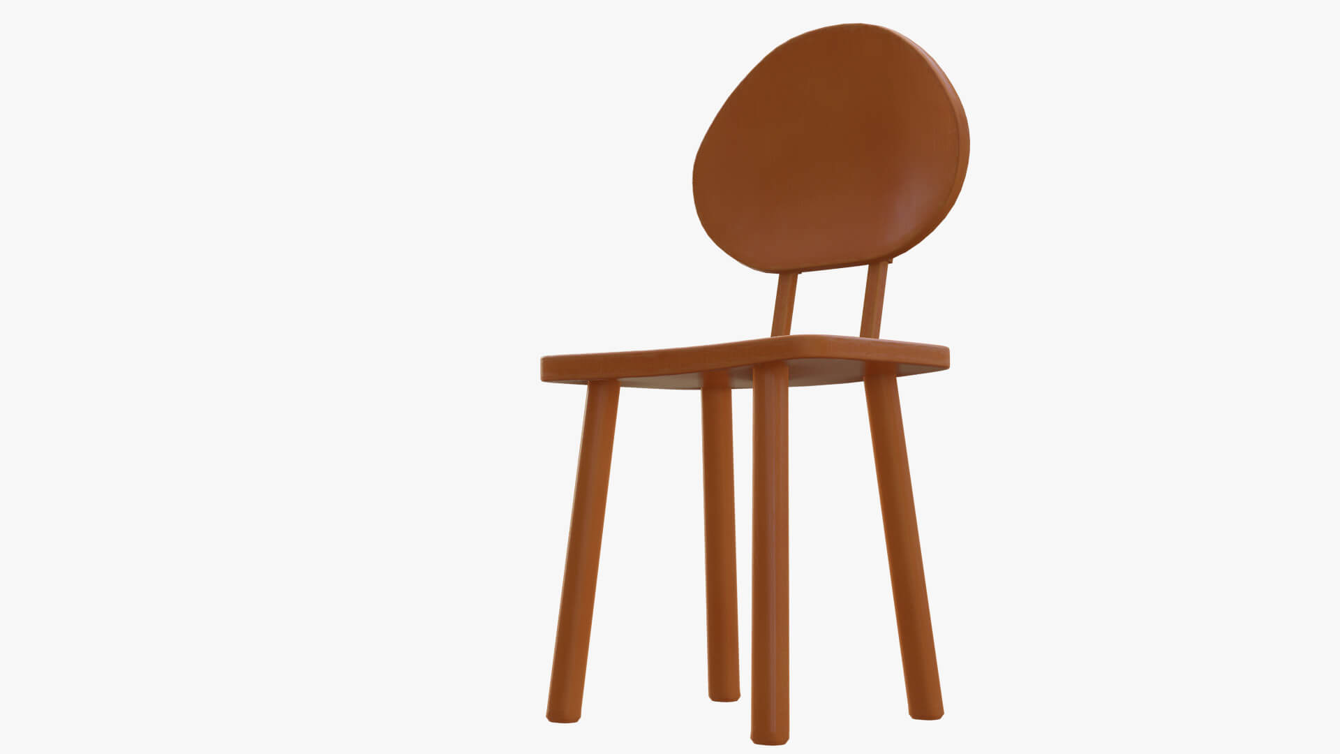 Cartoon Brown Wooden Chair - 3D Model by RYANMAICOL