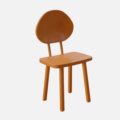 Cartoon Brown Wooden Chair - 3D Model by RYANMAICOL