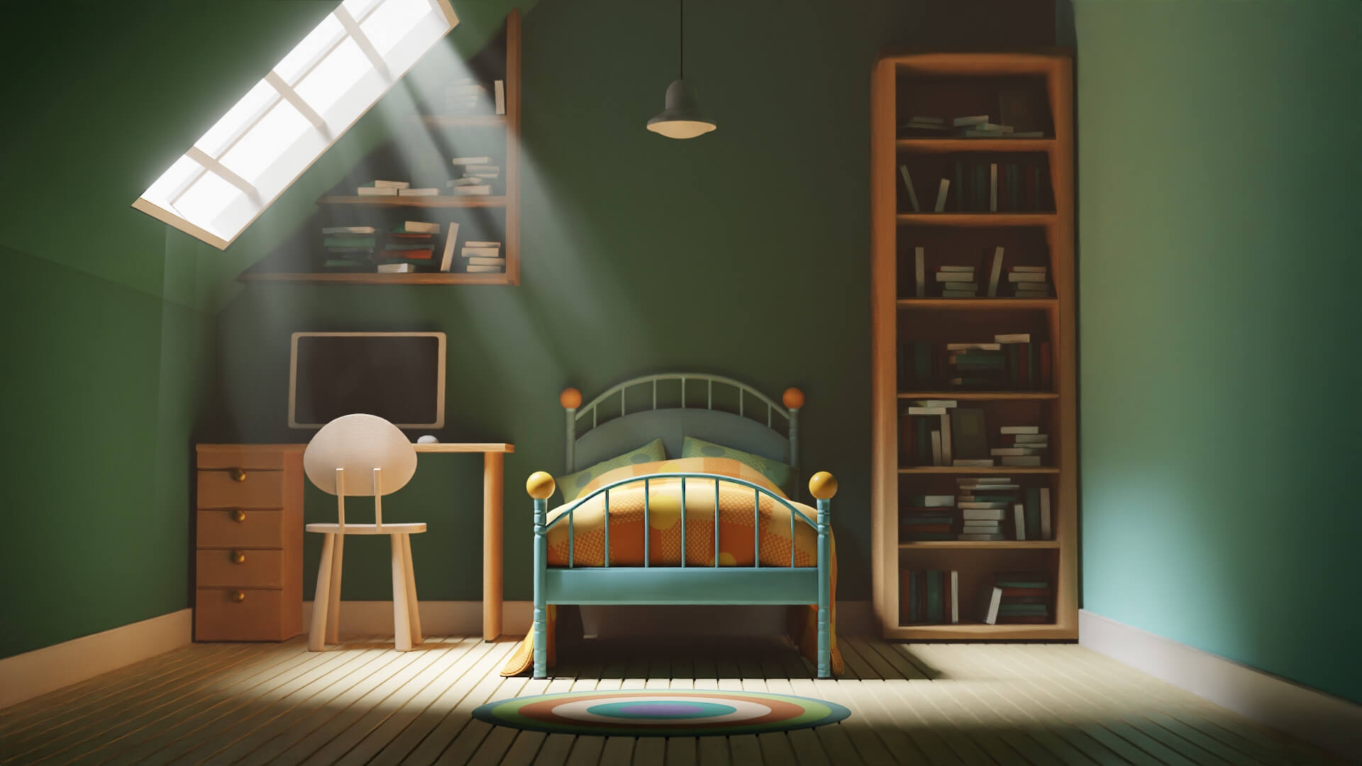 Cartoon Bedroom 002 - 3D Model by RYANMAICOL