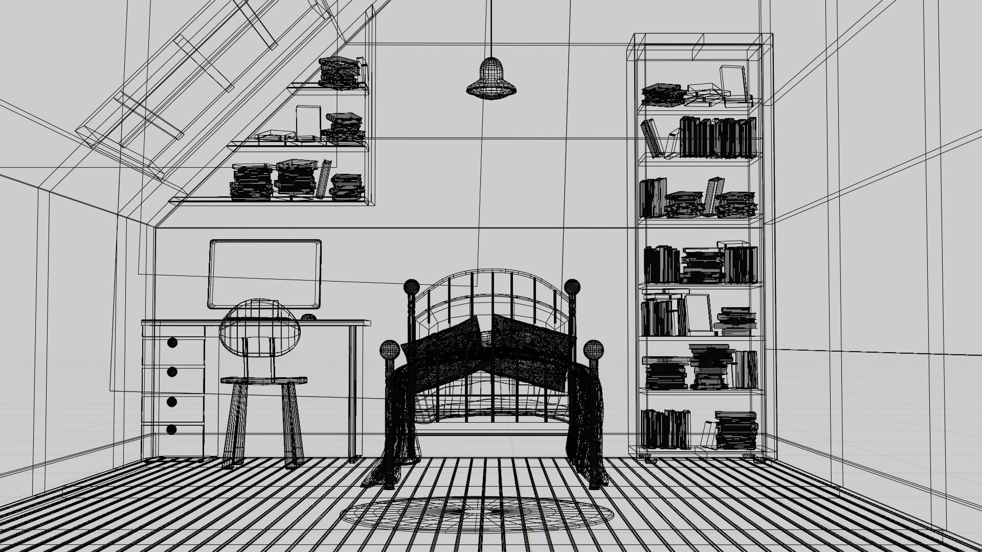 Cartoon Bedroom 002 - 3D Model by RYANMAICOL