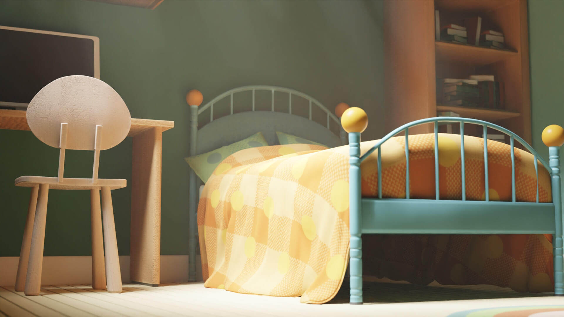 Cartoon Bedroom 002 - 3D Model by RYANMAICOL