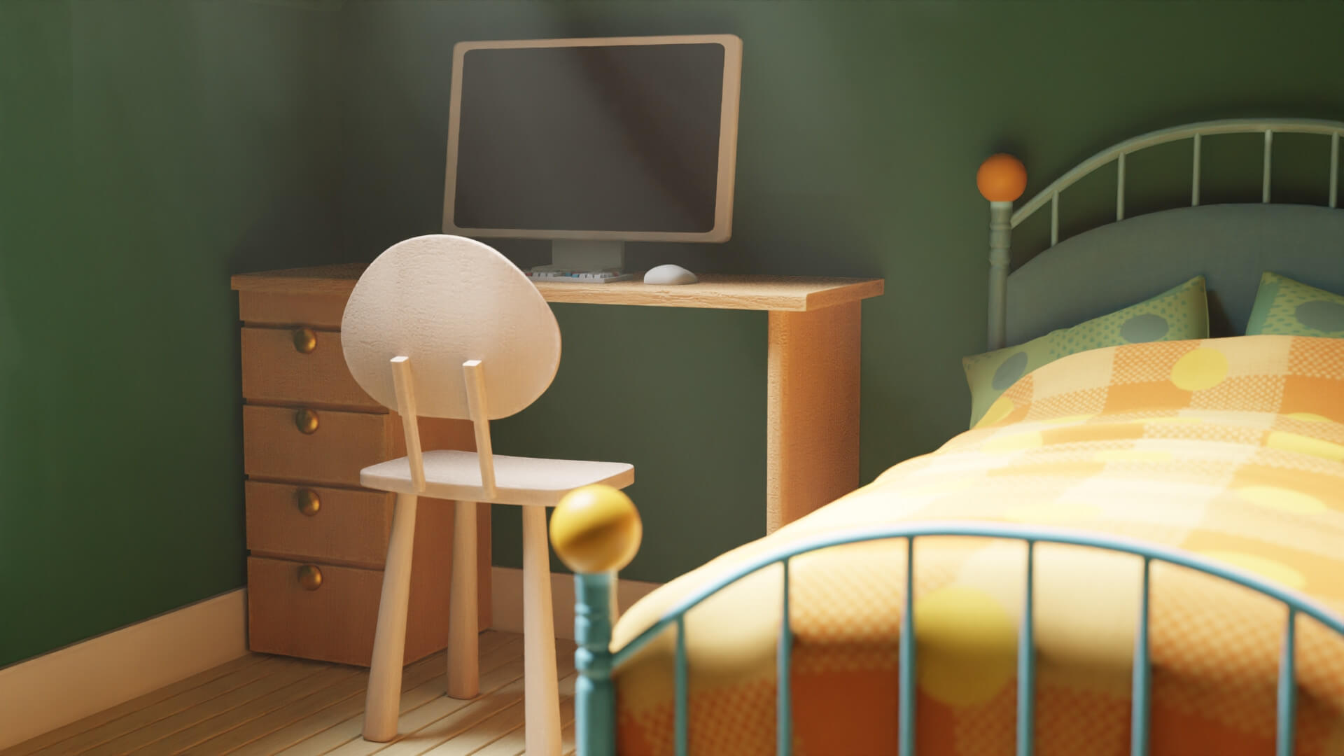 Cartoon Bedroom 002 - 3D Model by RYANMAICOL