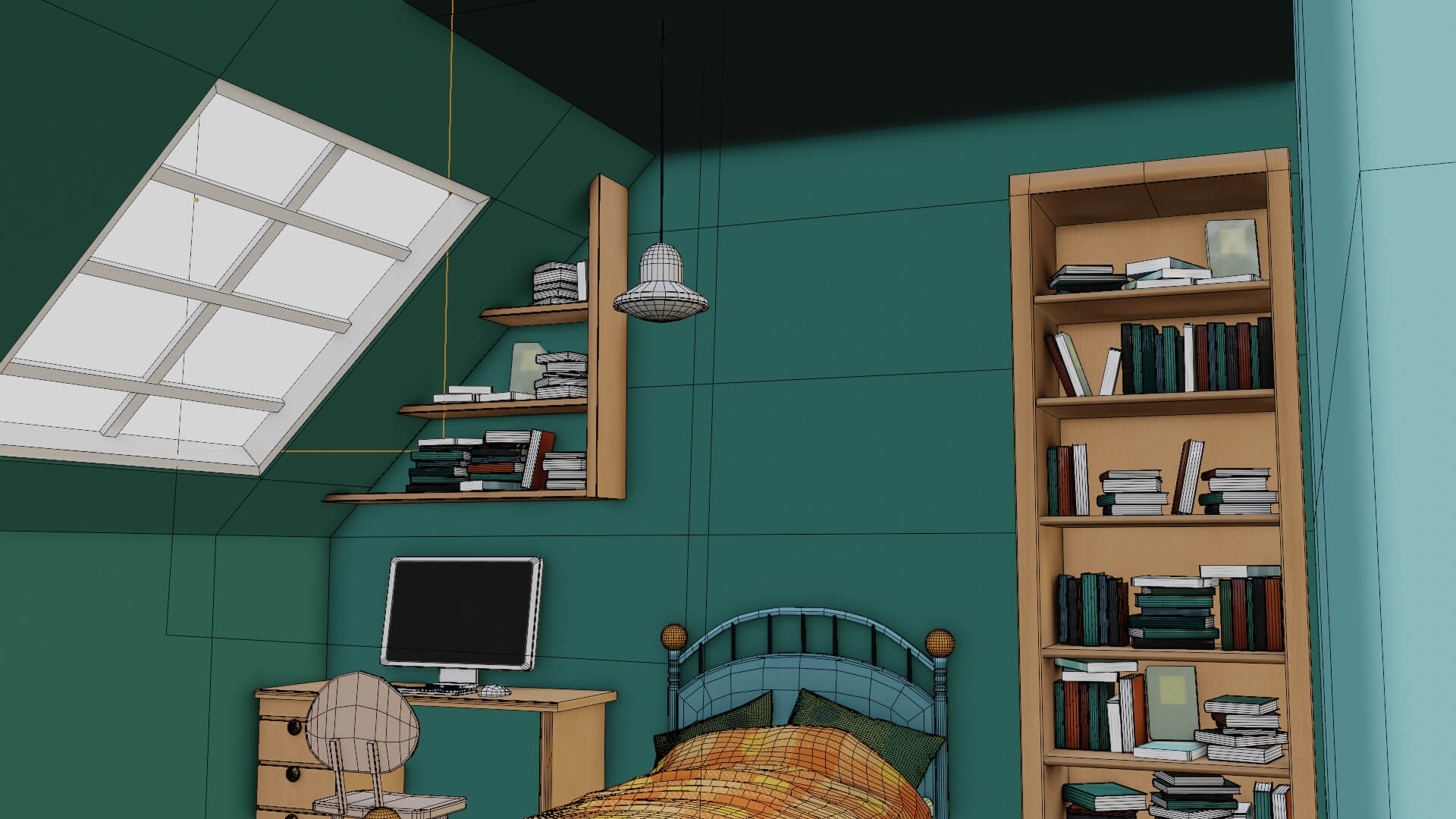 Cartoon Bedroom 002 - 3D Model by RYANMAICOL