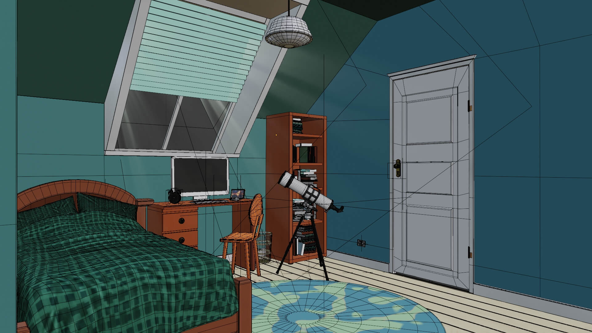Cartoon Room 003 - 3D Model by RYANMAICOL