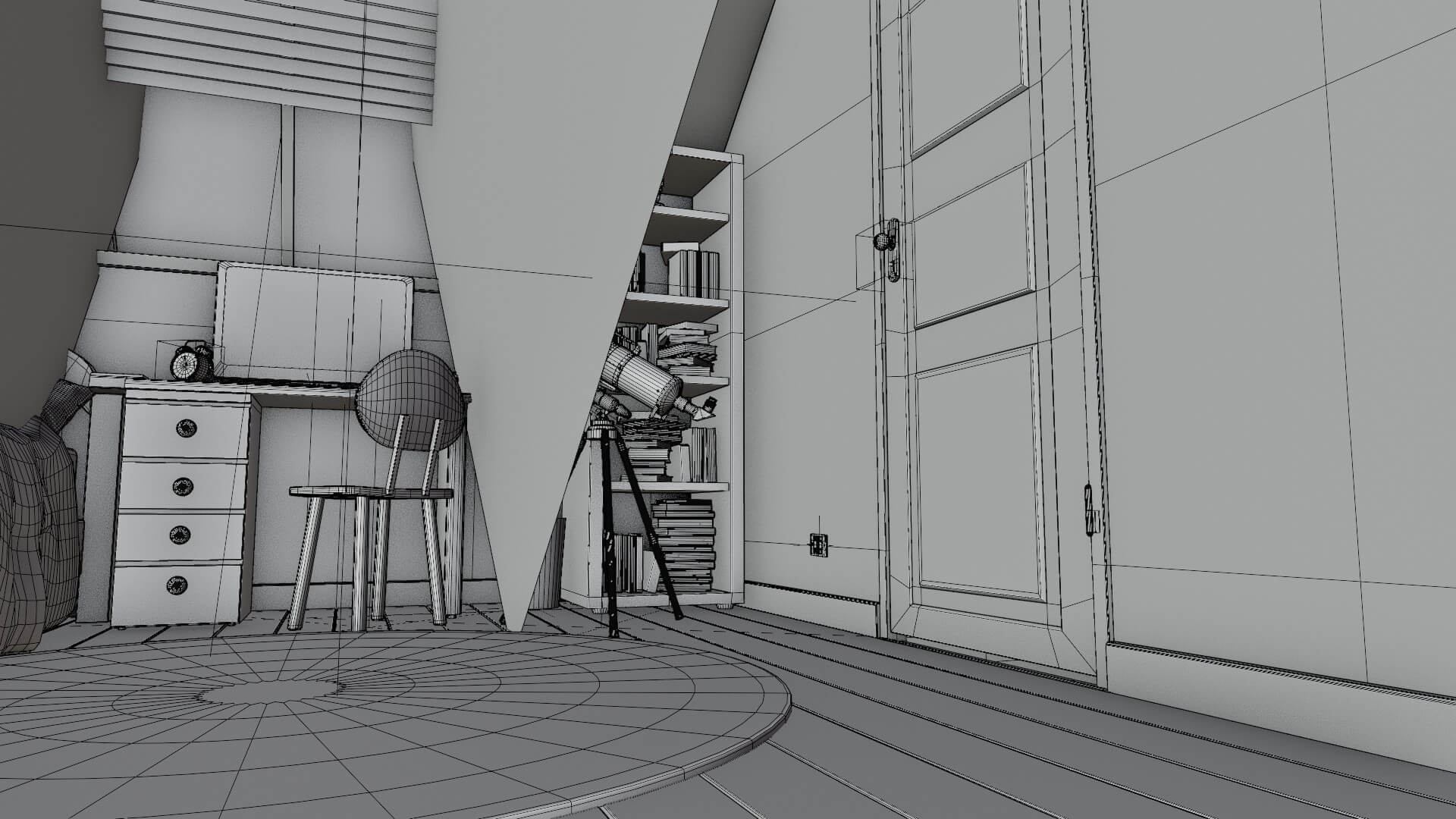 Cartoon Room 003 - 3D Model by RYANMAICOL