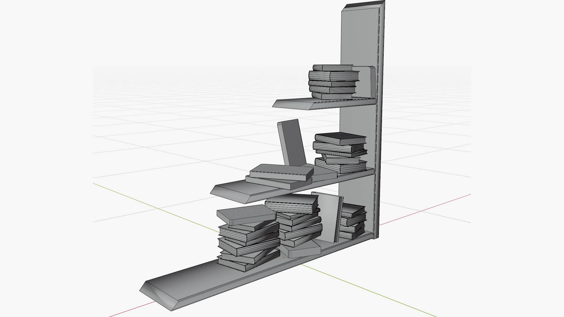 Cartoon Wall Shelf With Books - 3D Model by RYANMAICOL
