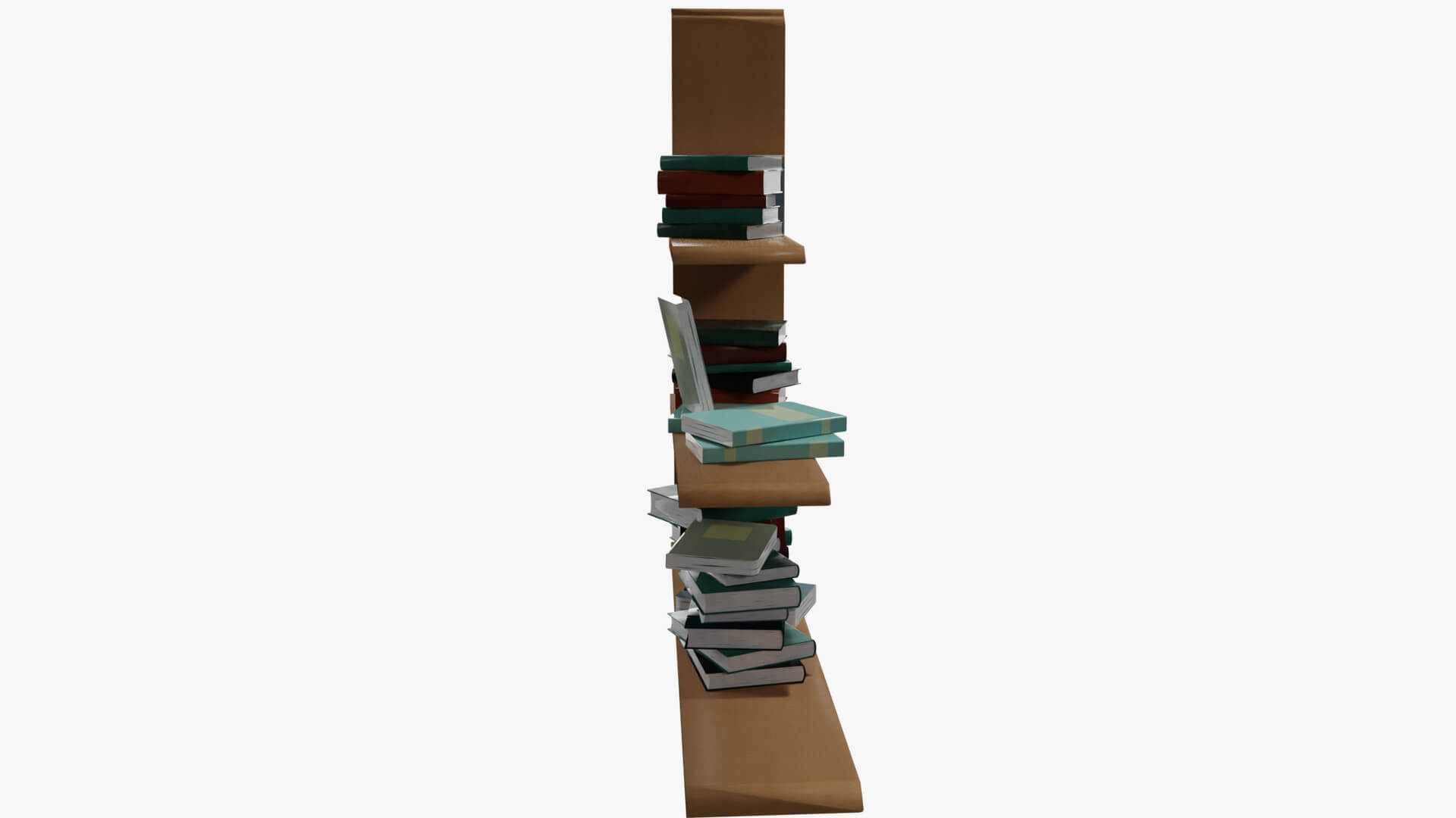 Cartoon Wall Shelf With Books - 3D Model by RYANMAICOL