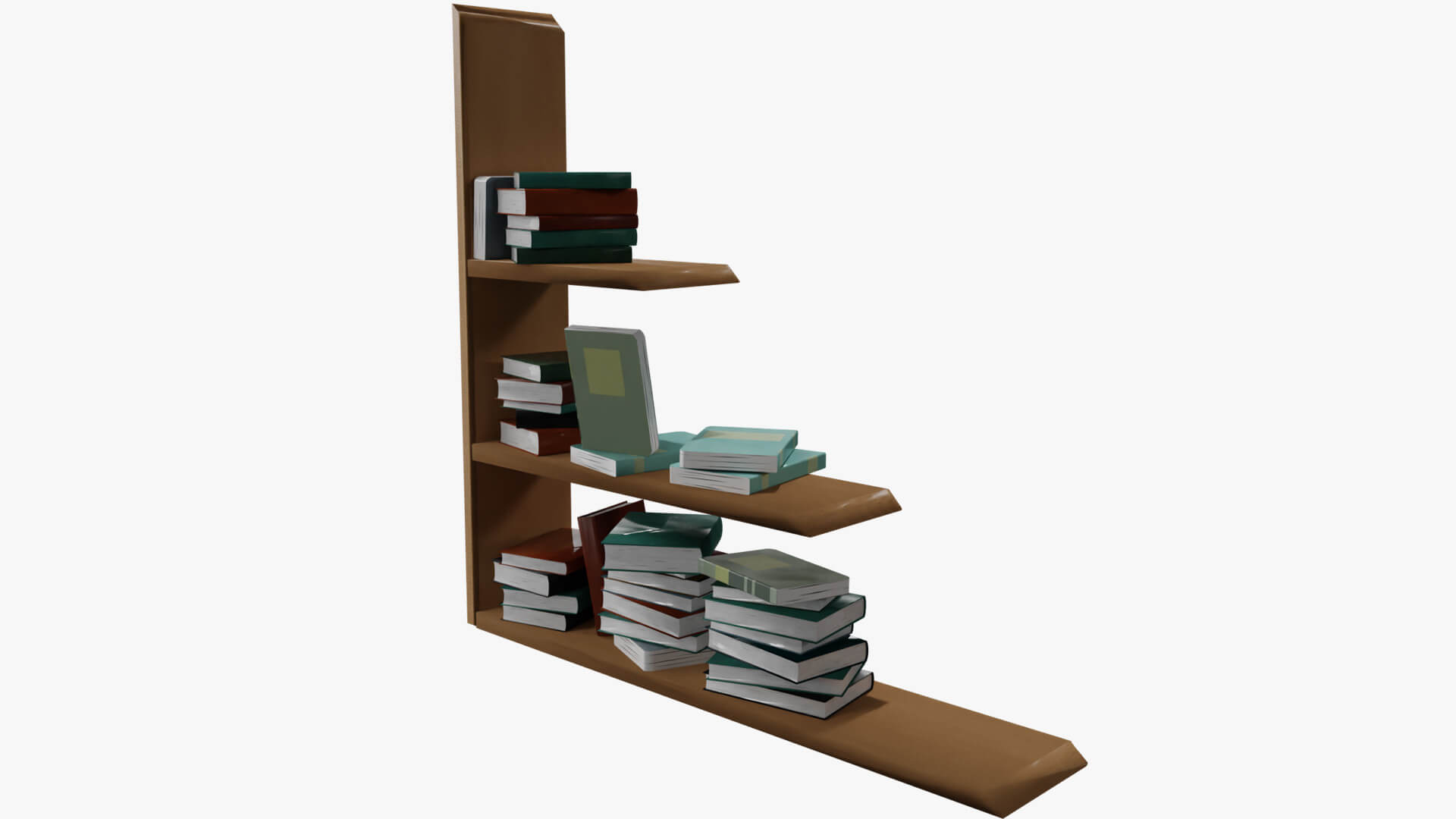 Cartoon Wall Shelf With Books - 3D Model by RYANMAICOL