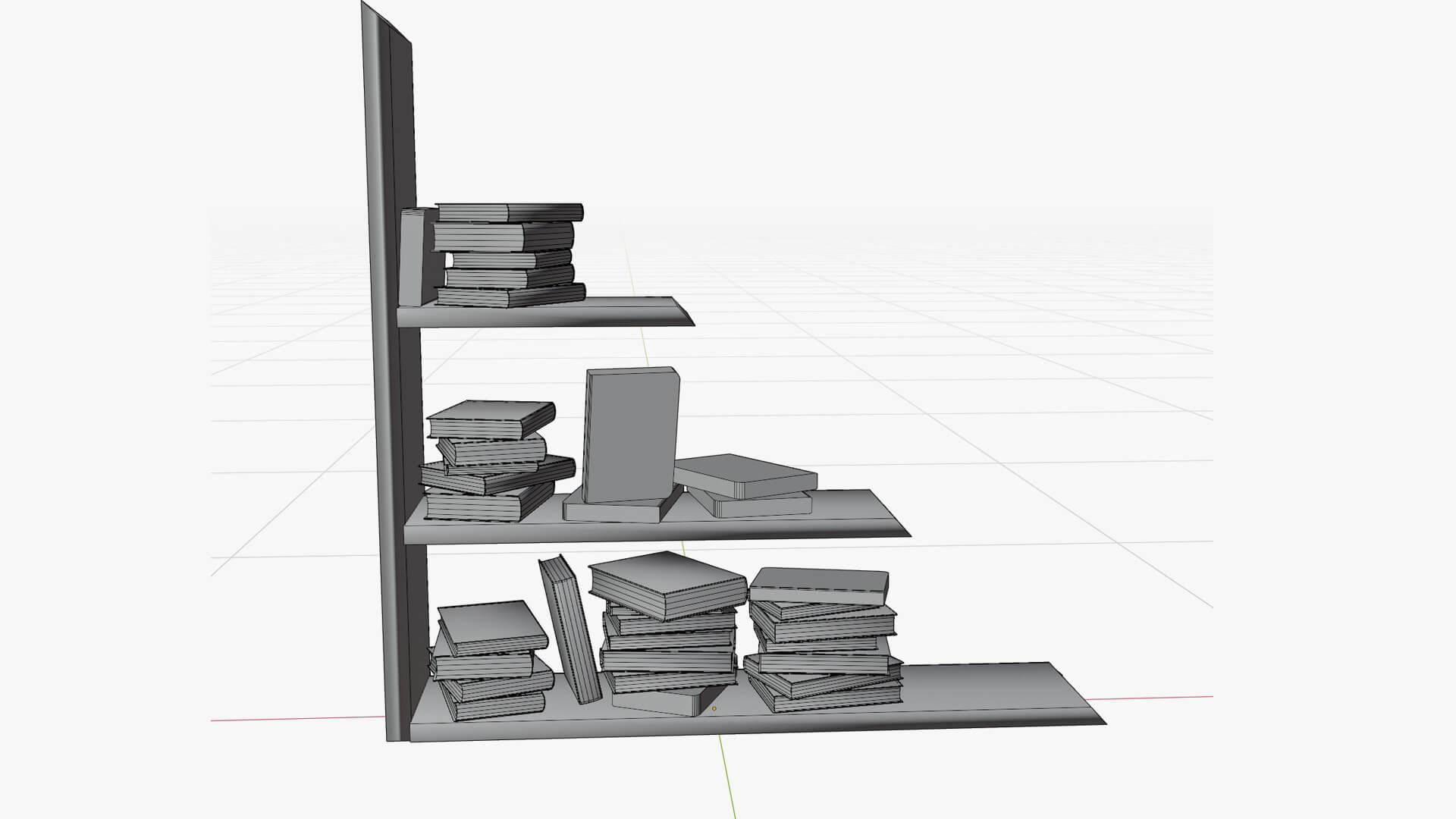 Cartoon Wall Shelf With Books - 3D Model by RYANMAICOL