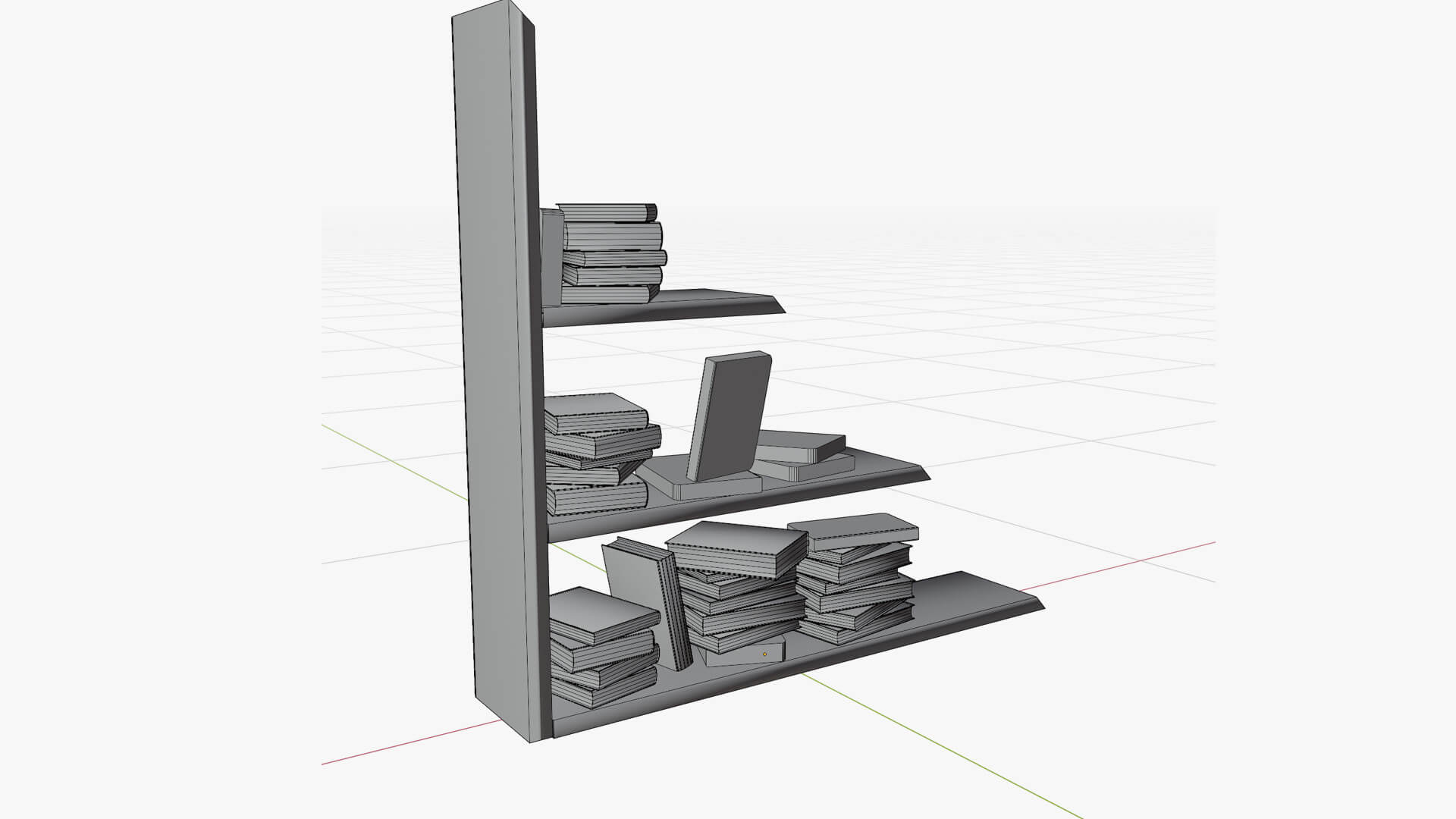 Cartoon Wall Shelf With Books - 3D Model by RYANMAICOL