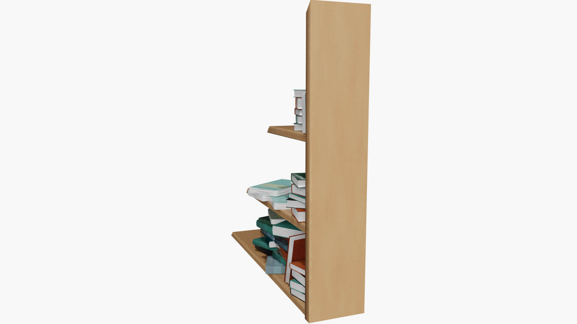 Cartoon Wall Shelf With Books - 3D Model by RYANMAICOL