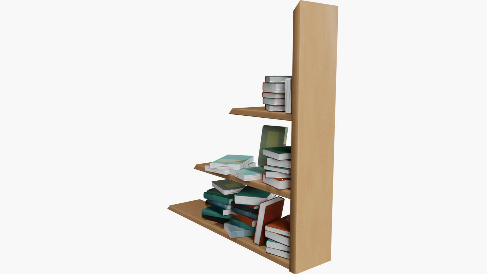Cartoon Wall Shelf With Books - 3D Model by RYANMAICOL