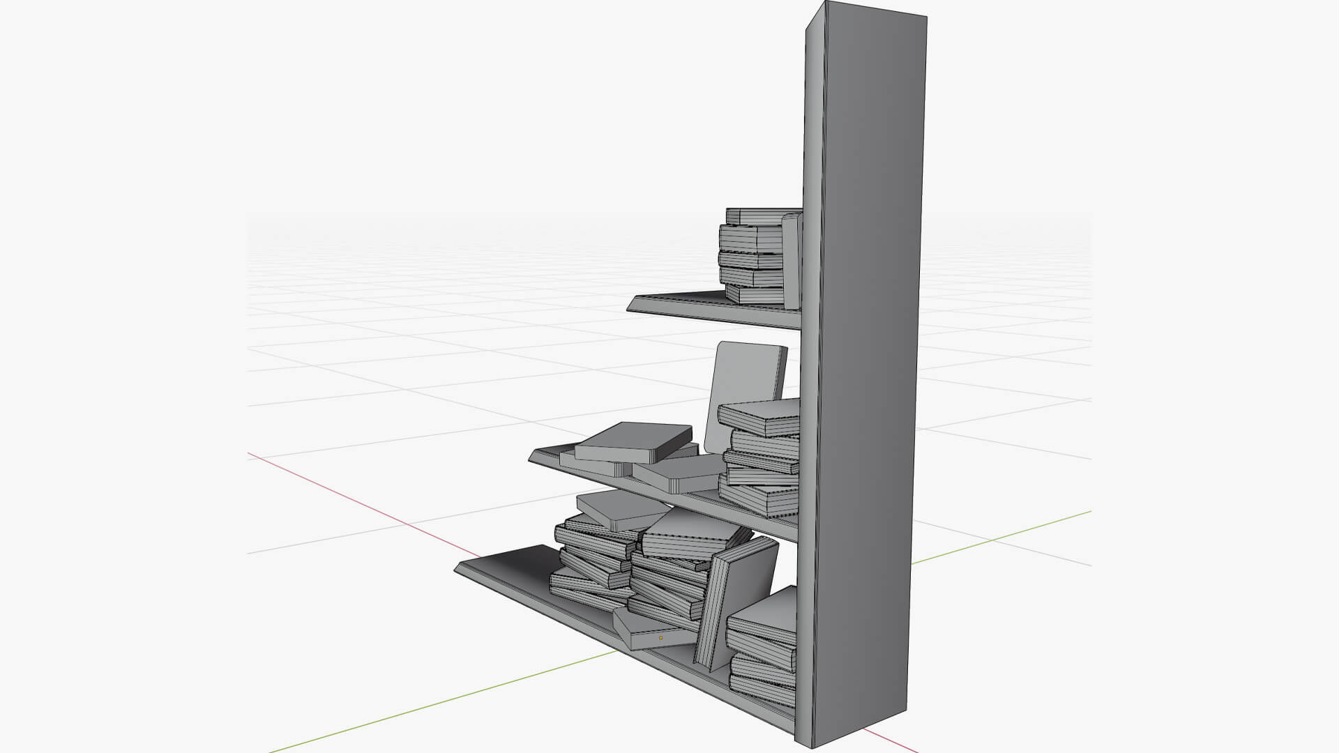 Cartoon Wall Shelf With Books - 3D Model by RYANMAICOL
