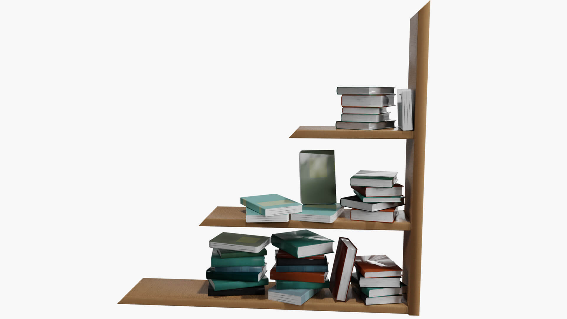 Cartoon Wall Shelf With Books - 3D Model by RYANMAICOL