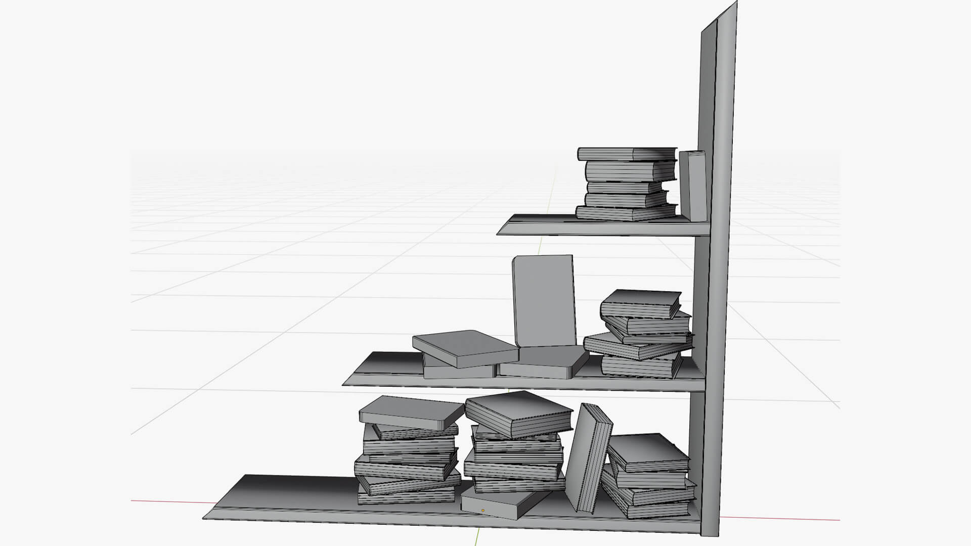 Cartoon Wall Shelf With Books - 3D Model by RYANMAICOL