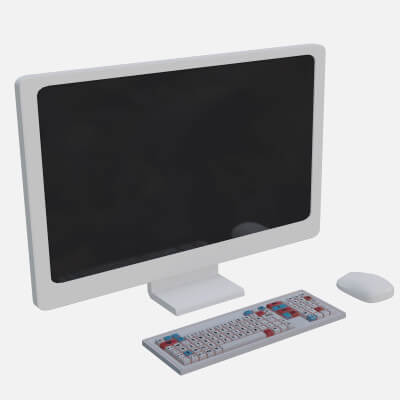 Cartoon White Computer Desktop - 3D Model by RYANMAICOL