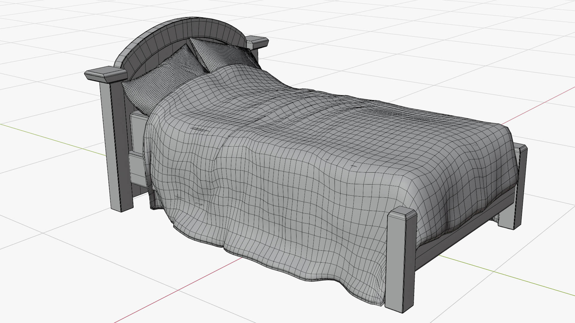 Cartoon Wood Bed - 3D Model by RYANMAICOL