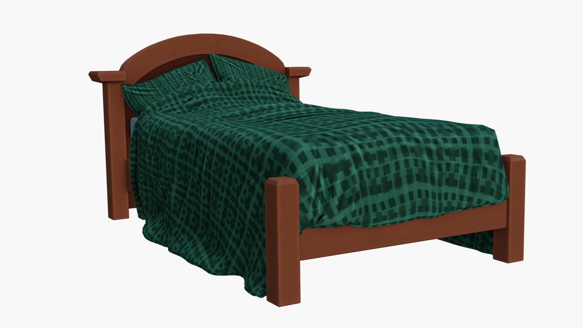 Cartoon Wood Bed - 3D Model by RYANMAICOL
