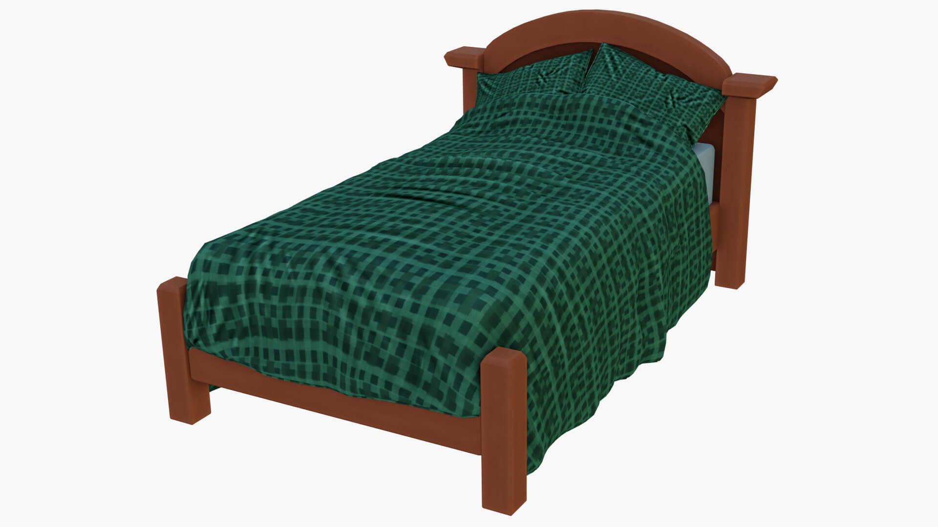 Cartoon Wood Bed - 3D Model by RYANMAICOL