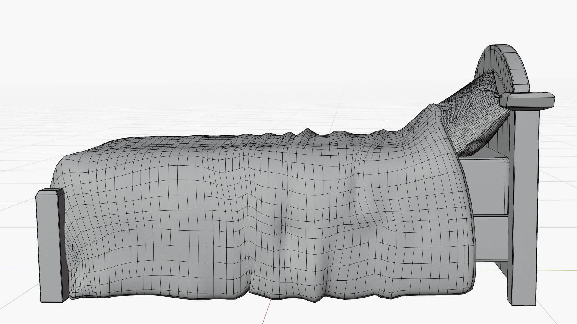 Cartoon Wood Bed - 3D Model by RYANMAICOL