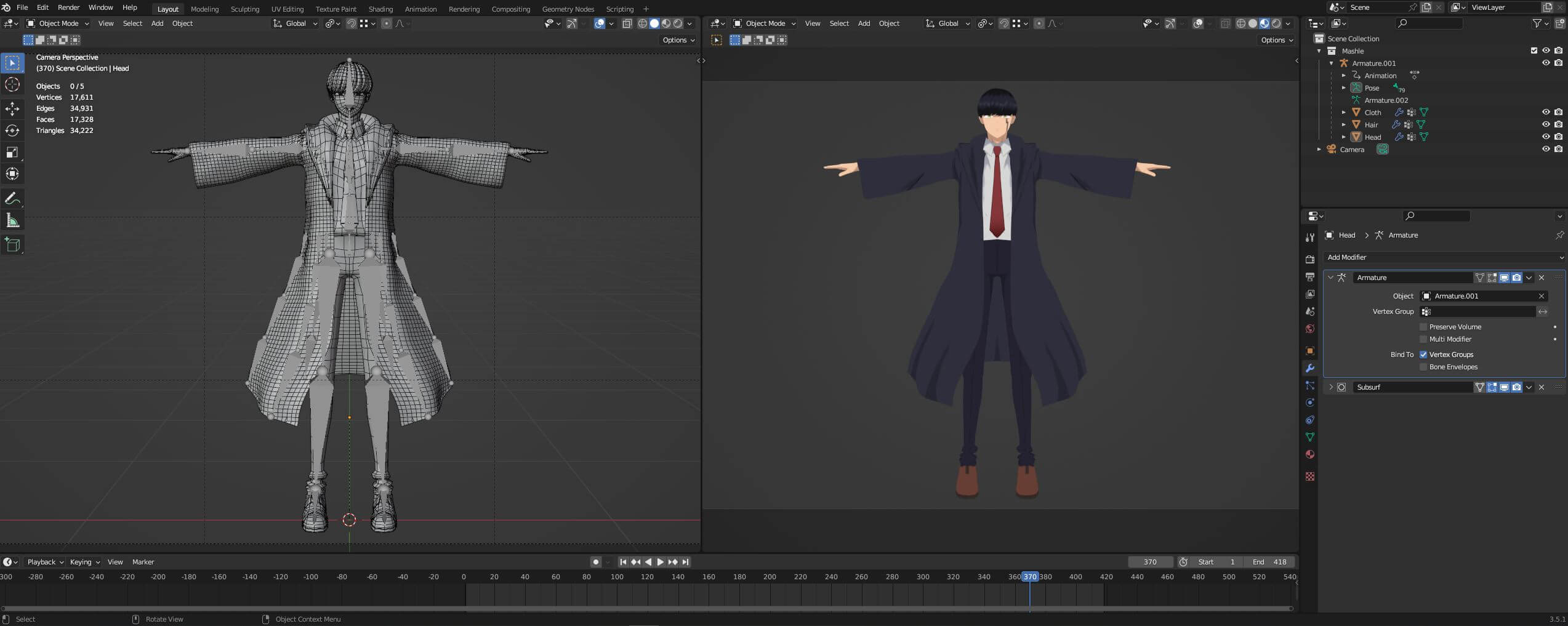 Character Mash - Mashle 3D Model by RYANMAICOL