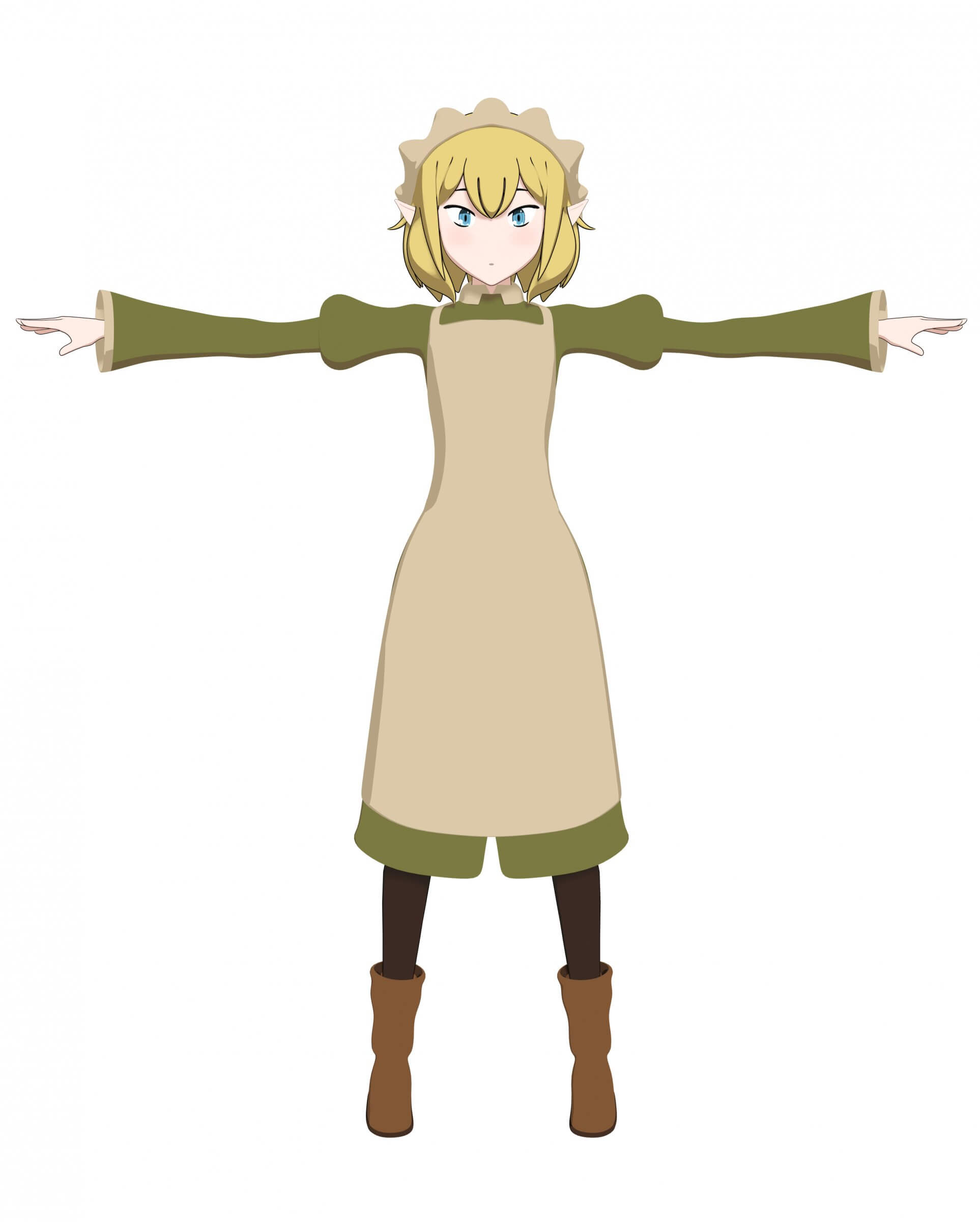 Elf Waitress - Danmachi - Ryuu 3D Model by RYANMAICOL