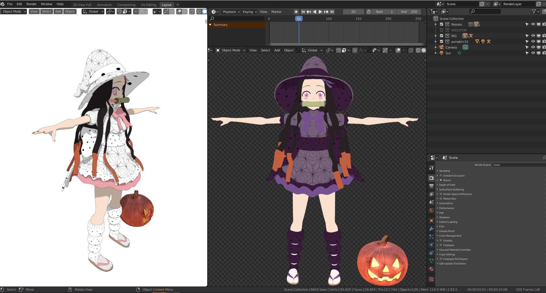 Nezuko Halloween - 3D Model by RYANMAICOL