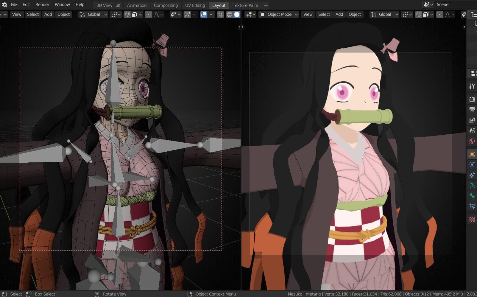 Nezuko - Kimetsu No Yaiba - Demon Slayer 3D Model by RYANMAICOL
