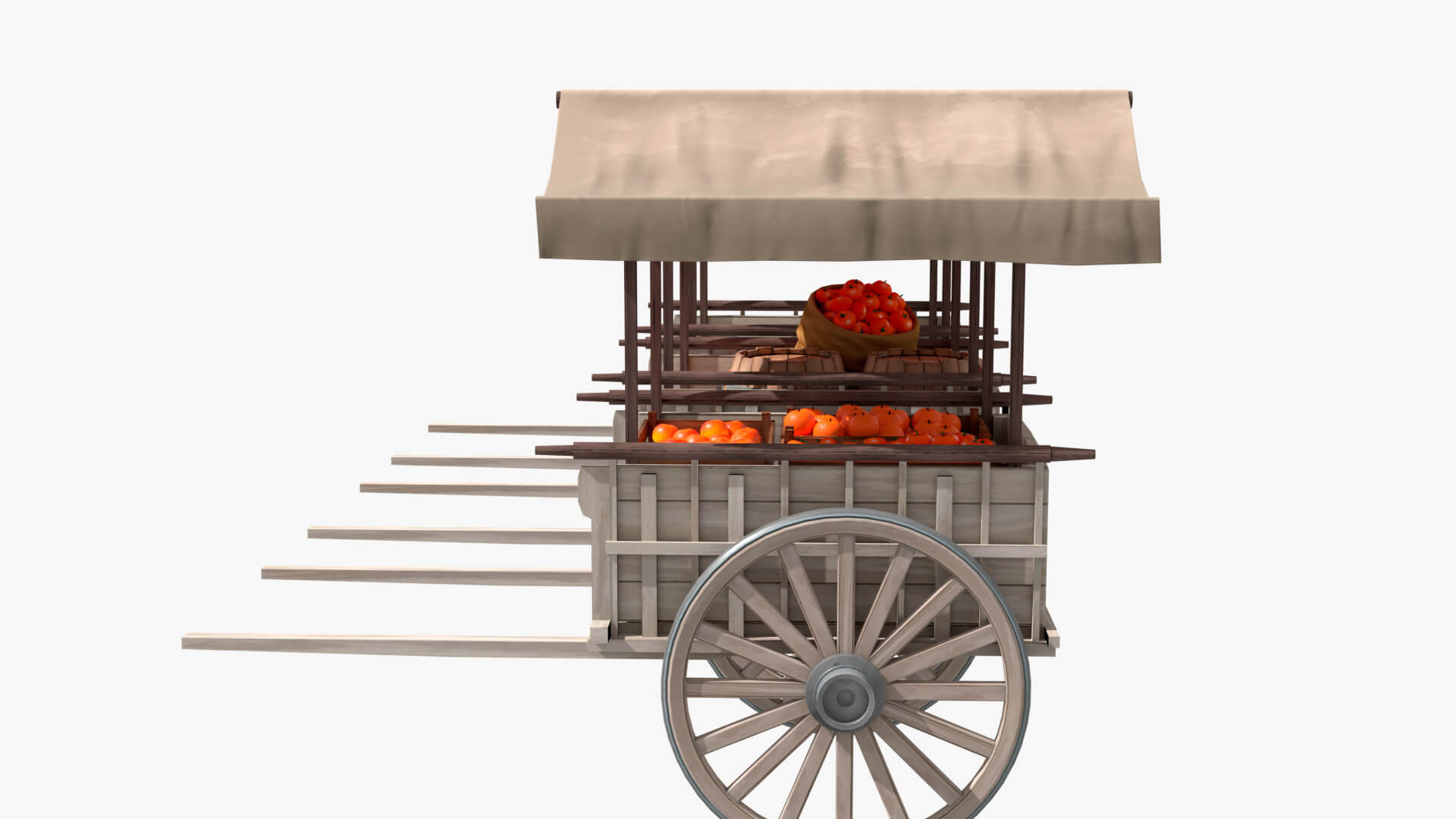 Old Cart With Food - 3D Model by RYANMAICOL