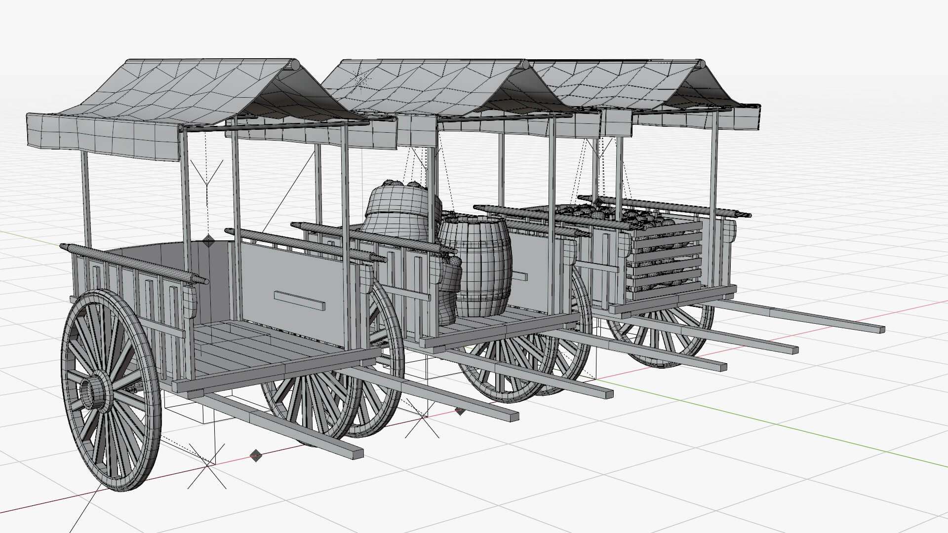 Old Cart With Food - 3D Model by RYANMAICOL