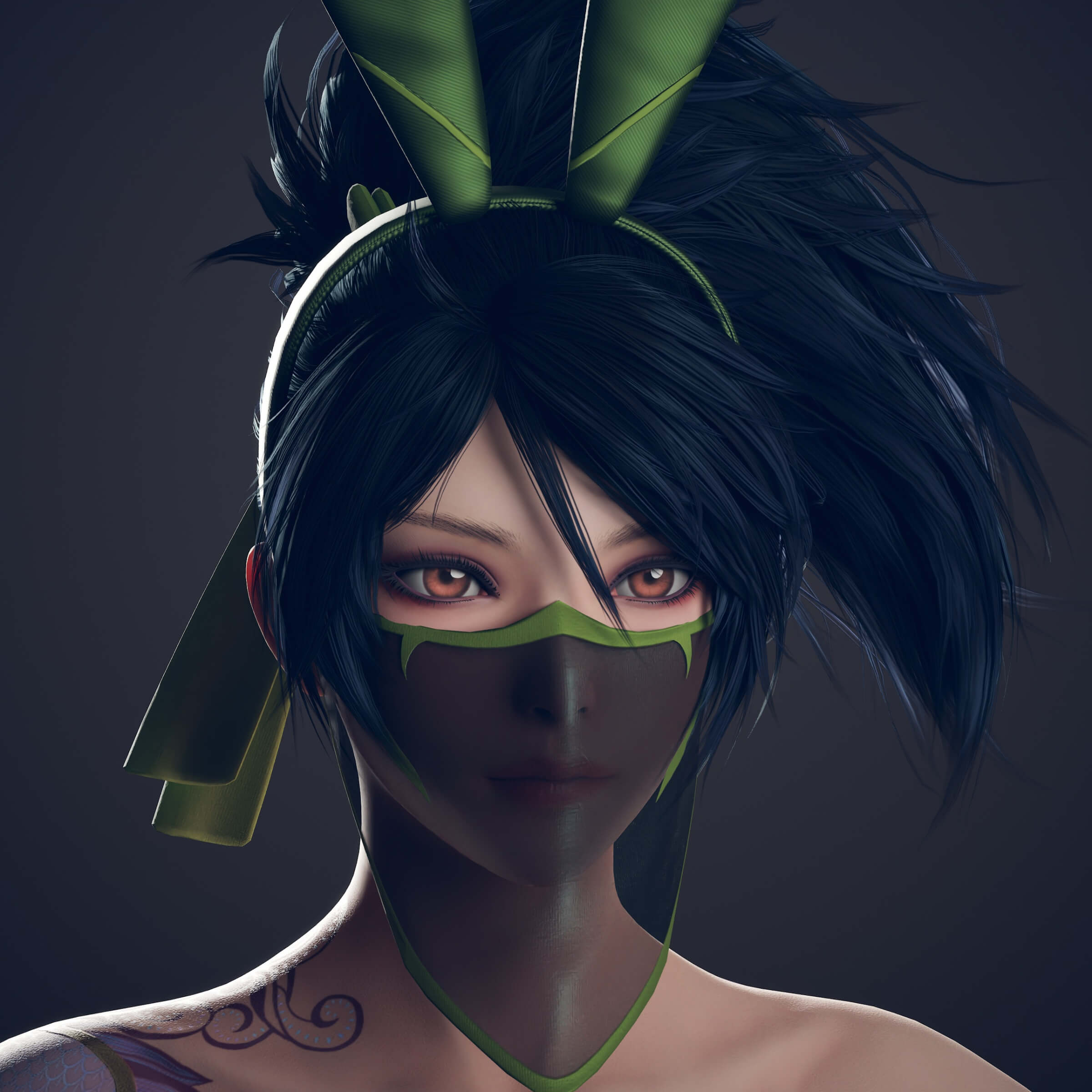 Sneak peek for next model - Battle Bunny Akali 3D Render