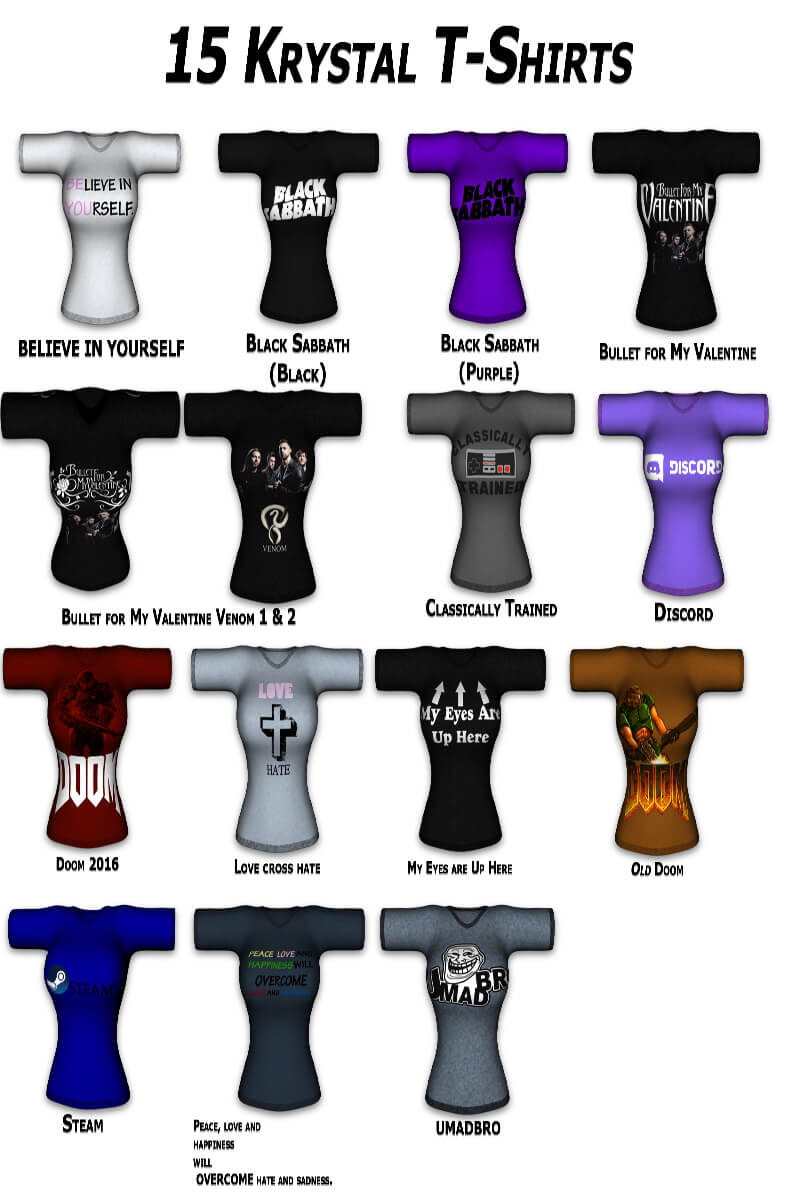 15 Krystal T-Shirts Free 3D Texture by RyanTheUser18