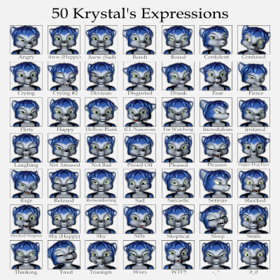 Krystal 50 Expressions Free Poser Content By Ryantheuser18
