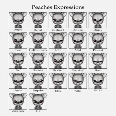 Peaches Expressions - Free Poser Content by RyanTheUser18