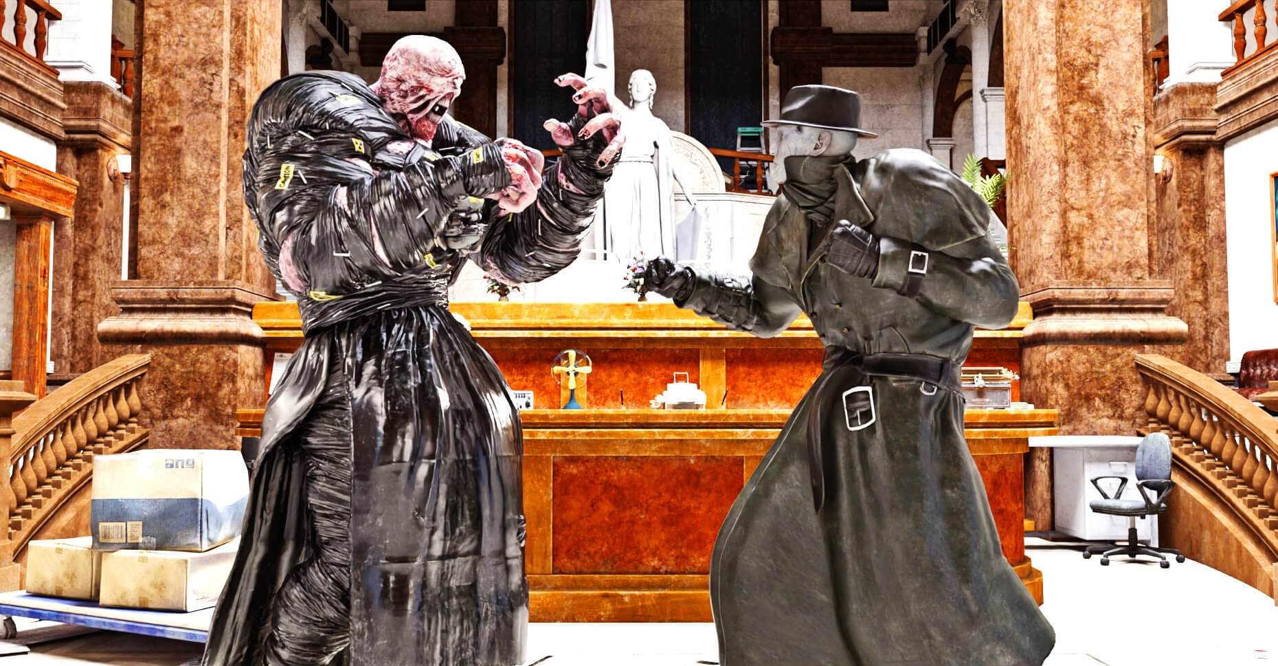 Nemesis vs Mr. X 3D Render, Digital Art by RyonaComics