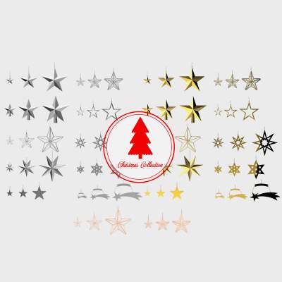 Christmas Tree Decoration Stars Collection - 3D Model by rzo