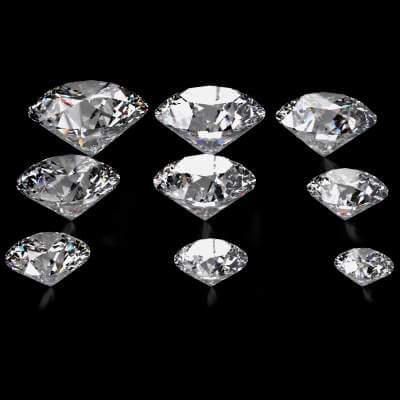 Diamond Round Ideal Cut Different Sizes - 3D Model by rzo