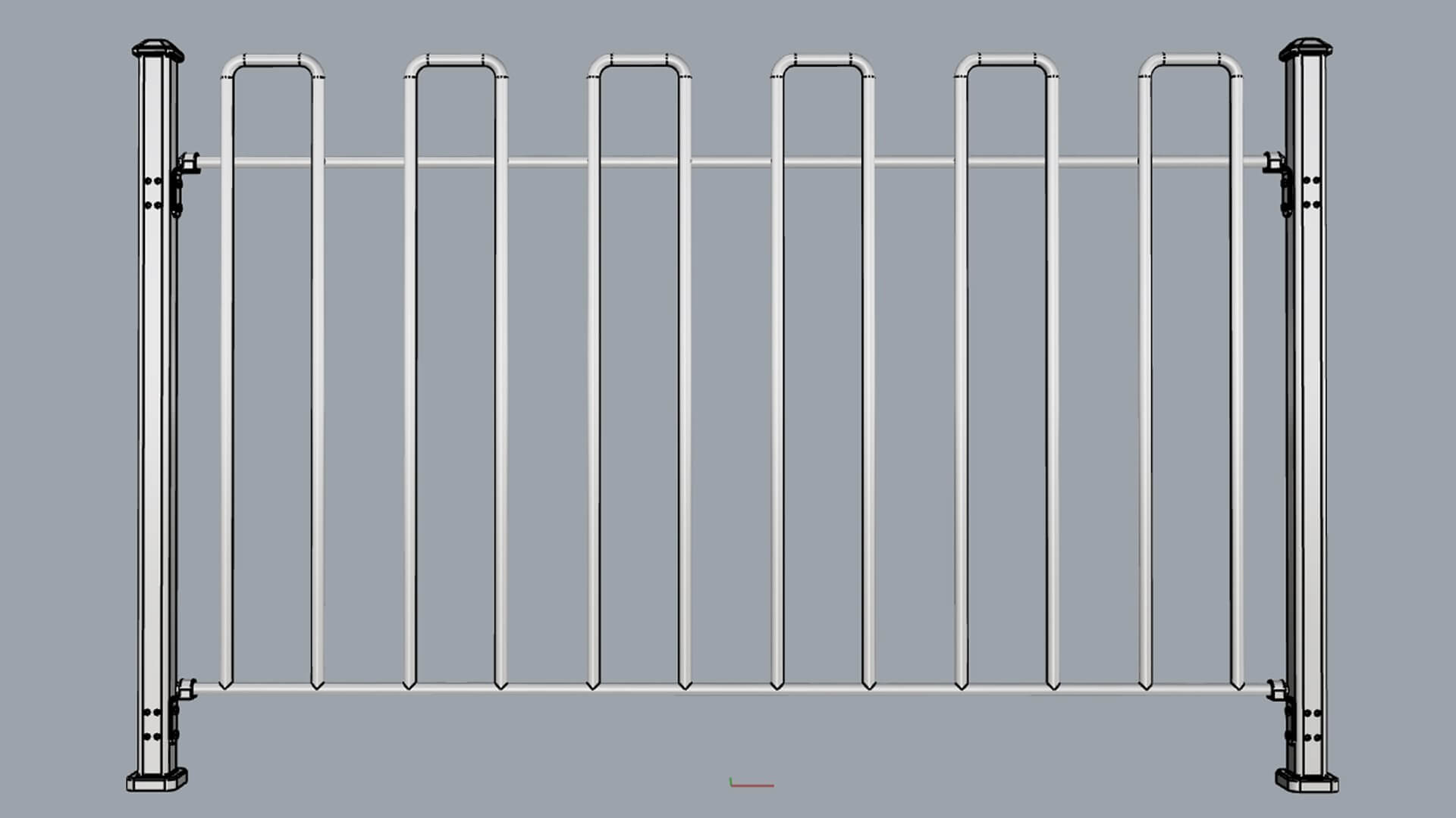 Metal Fence 02 - 3D Model by rzo