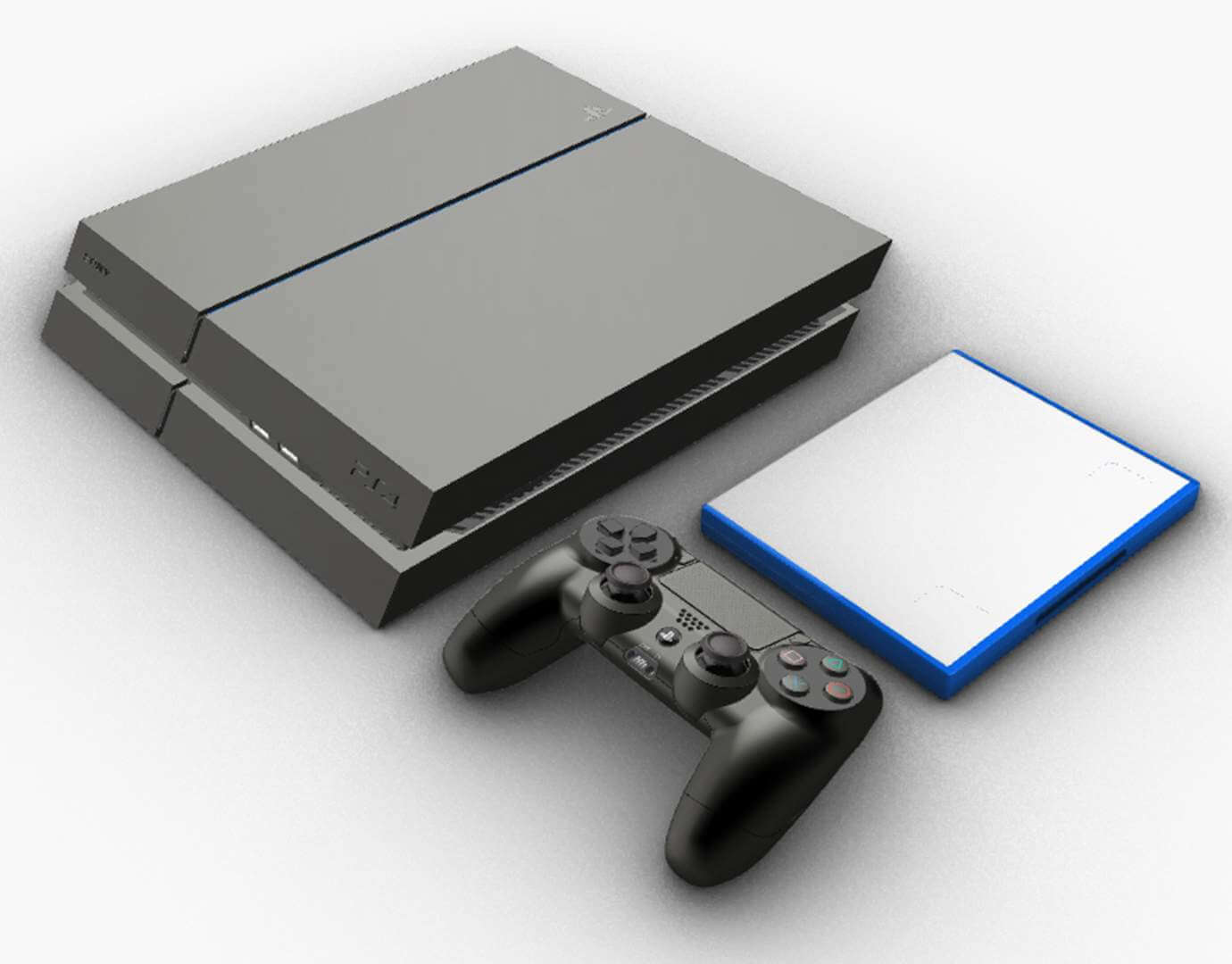 Sony PS4 Console and DualShock Controller - 3D Model by rzo