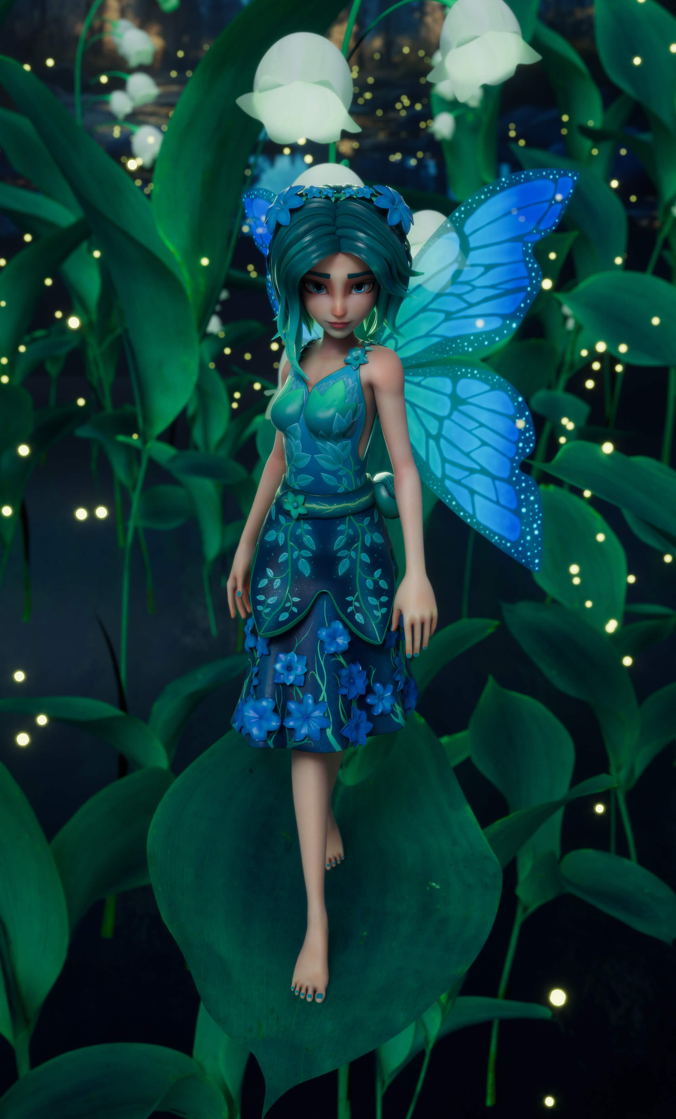 Pixie and the Enchanted Lake (Game-Ready) 3D Render