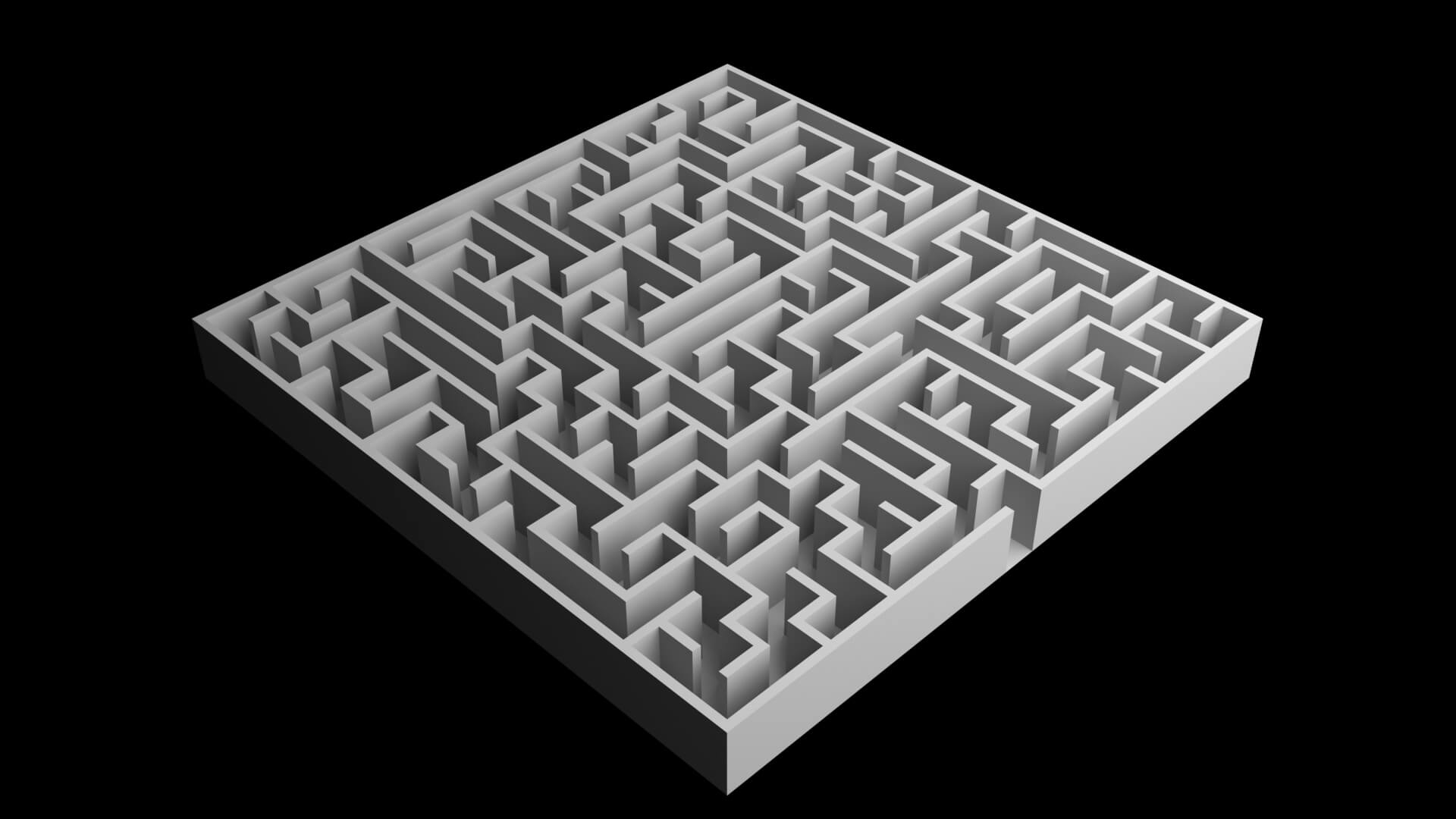 5 Low Poly Square Mazes - 3D Model by S4vvy