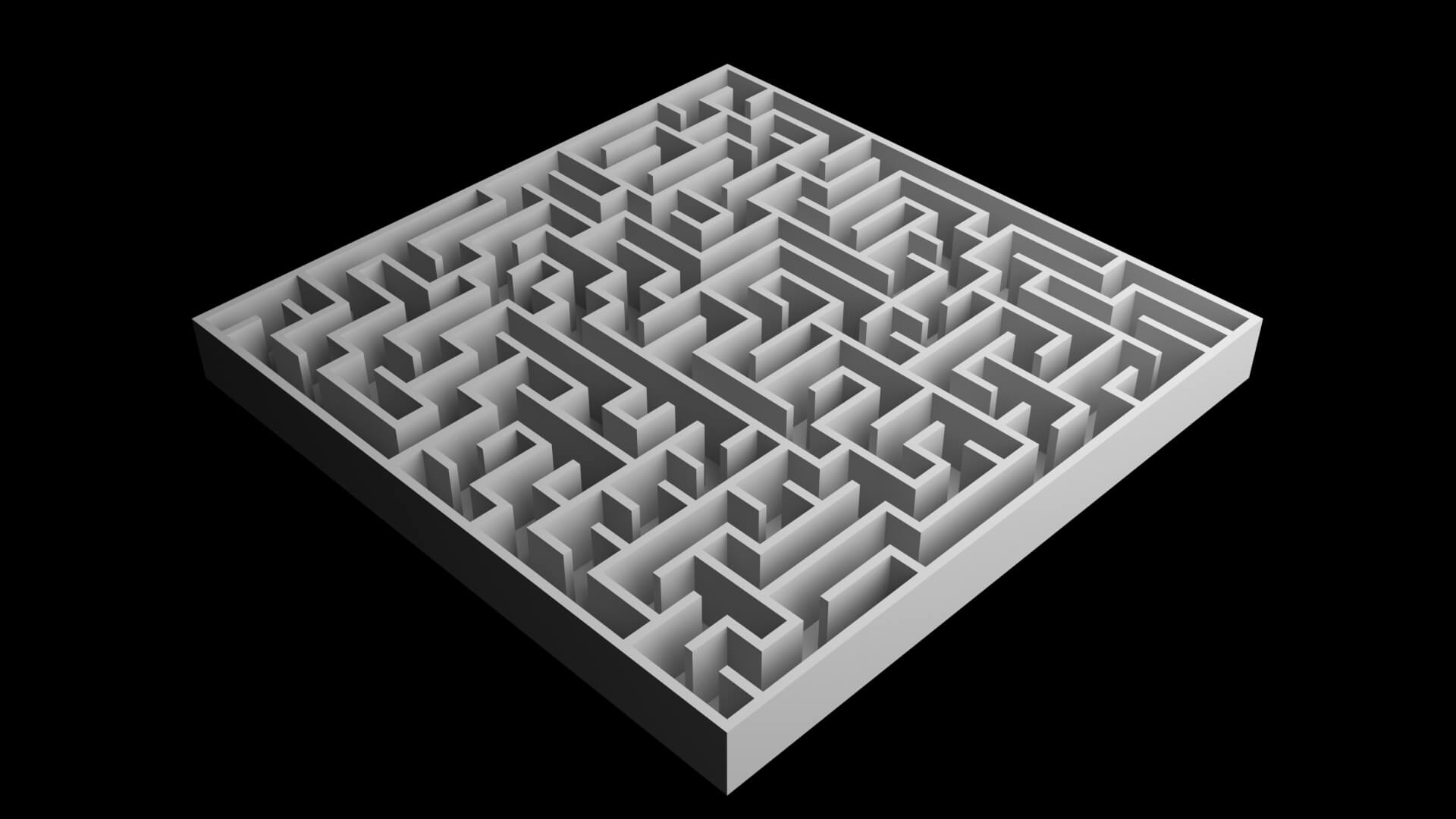 5 Low Poly Square Mazes - 3D Model by S4vvy