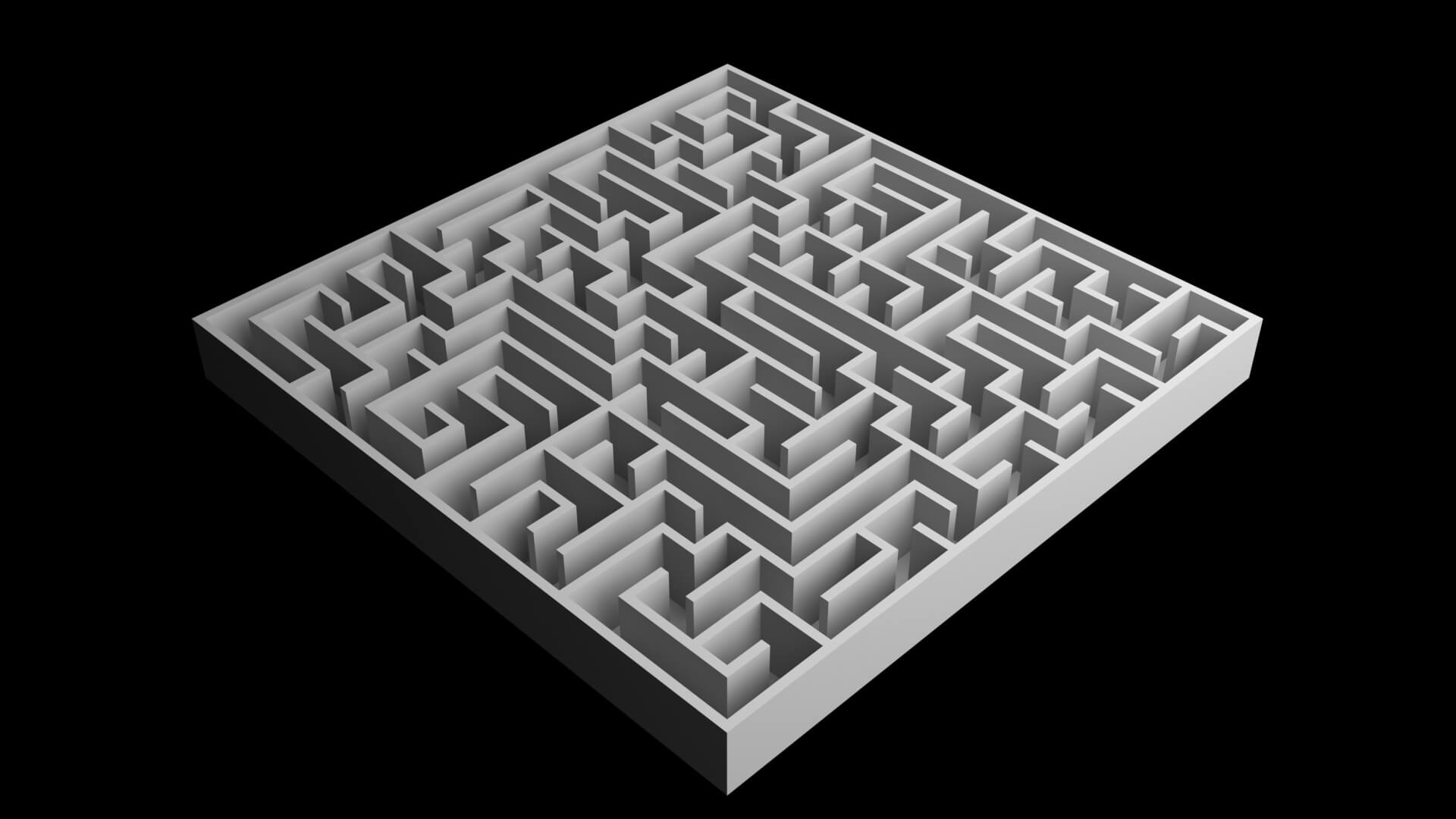 5 Low Poly Square Mazes - 3D Model by S4vvy