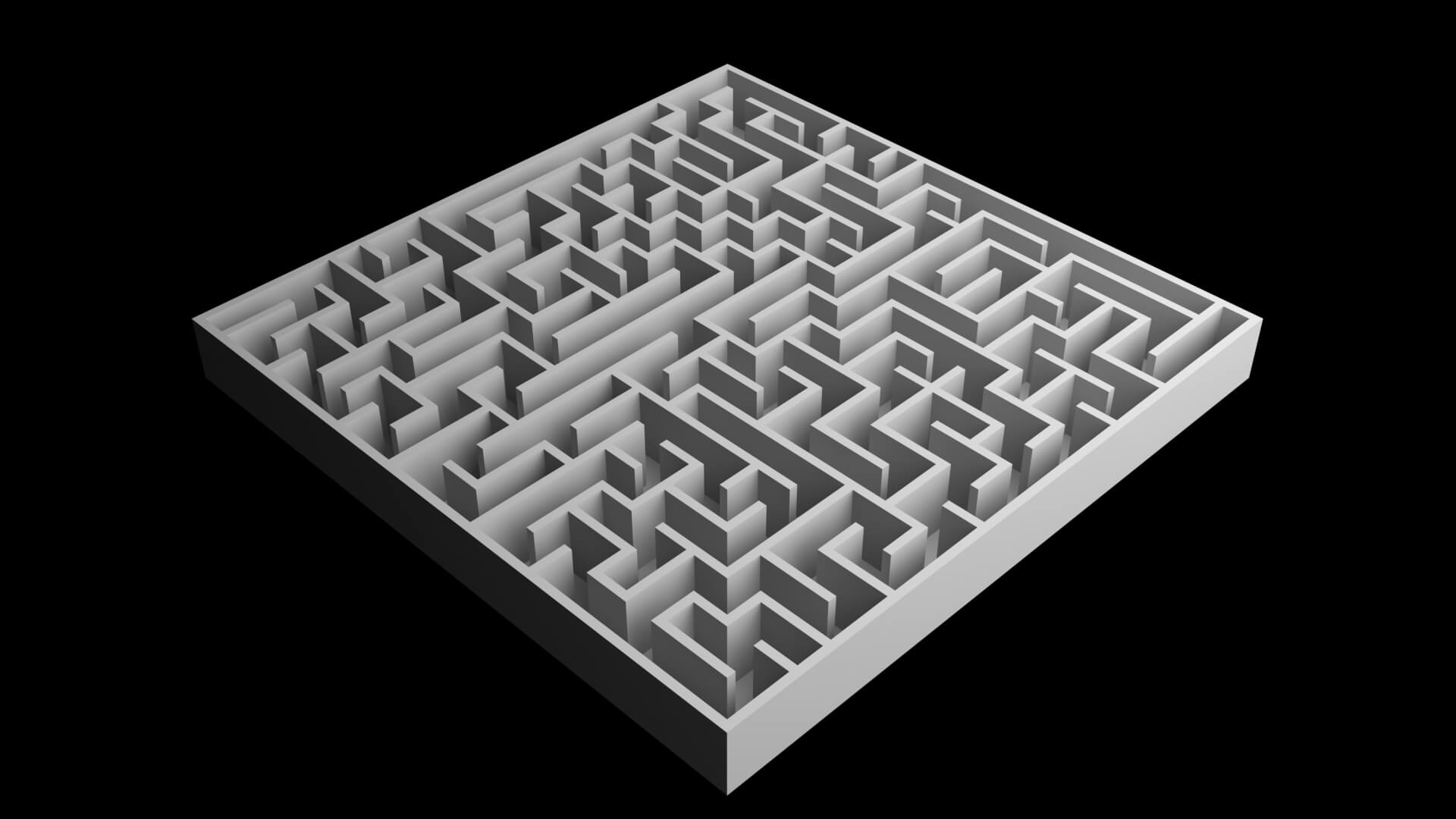 5 Low Poly Square Mazes - 3D Model by S4vvy