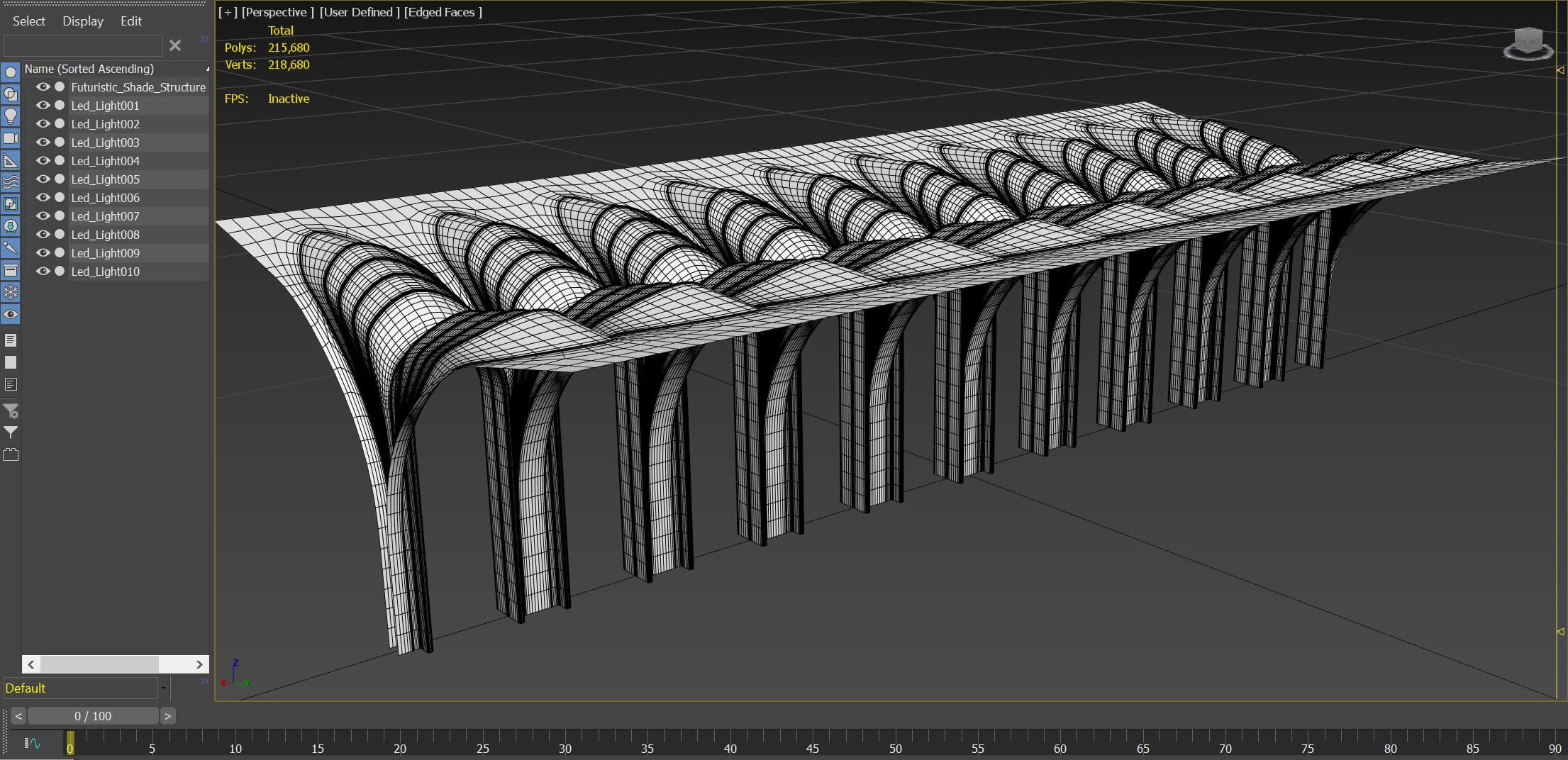 Futuristic Architecture - Parametric Organic Shade Structure 3D Model by S4vvy