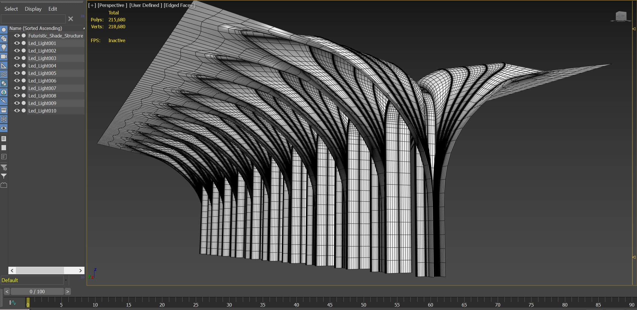 Futuristic Architecture Parametric Organic Shade Structure 3d Model By S4vvy