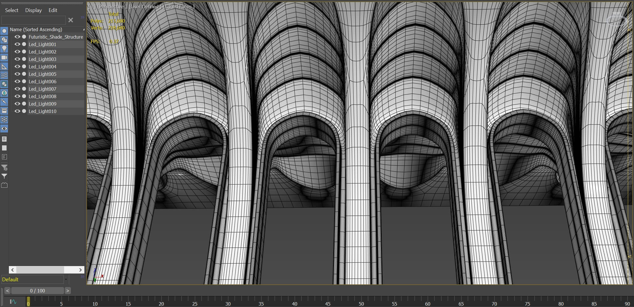 Futuristic Architecture Parametric Organic Shade Structure 3d Model By S4vvy