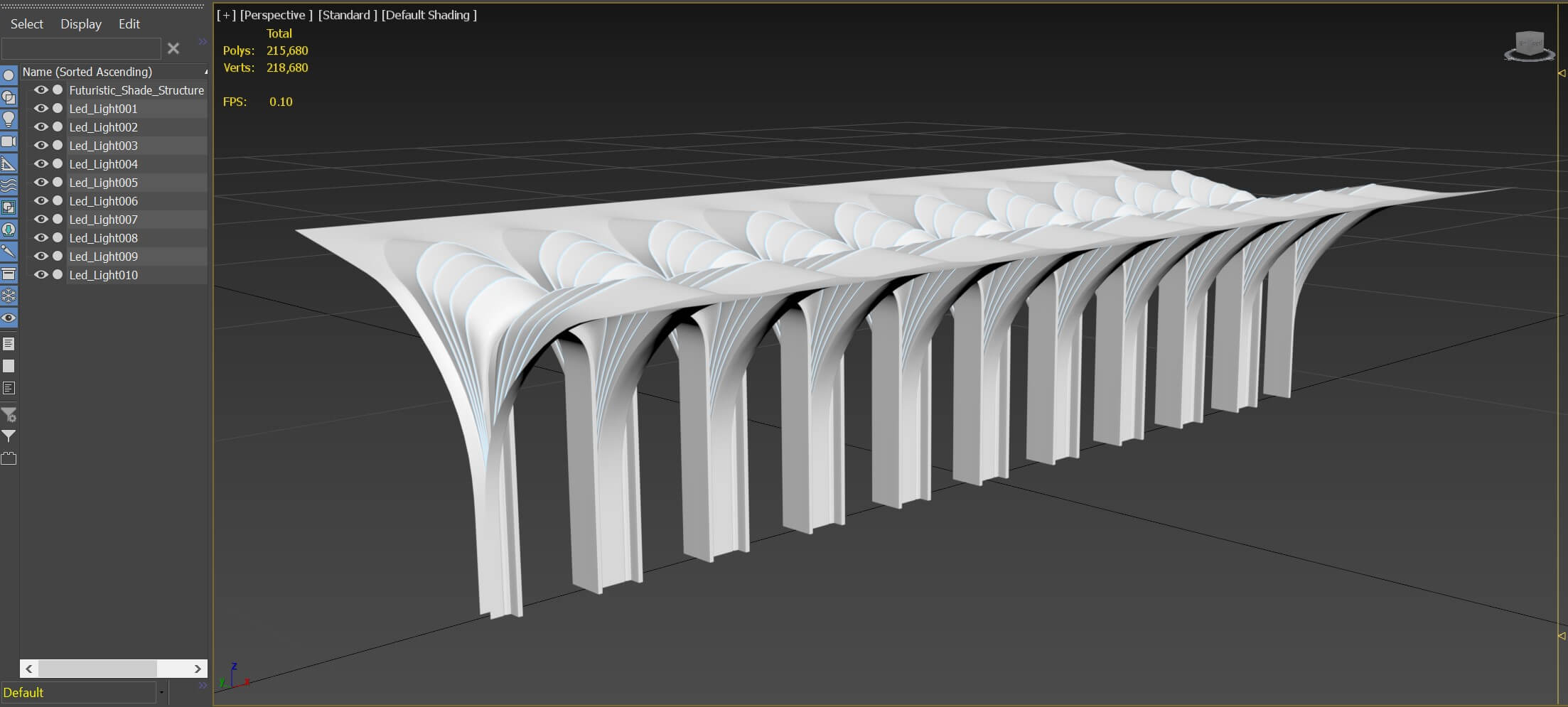 Futuristic Architecture Parametric Organic Shade Structure 3d Model By S4vvy