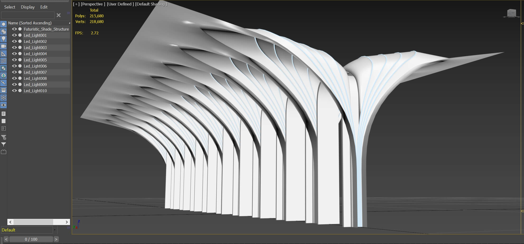 Futuristic Architecture Parametric Organic Shade Structure 3d Model By S4vvy