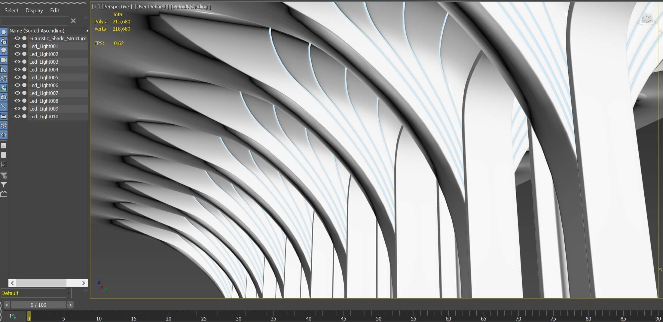 Futuristic Architecture Parametric Organic Shade Structure 3d Model By S4vvy